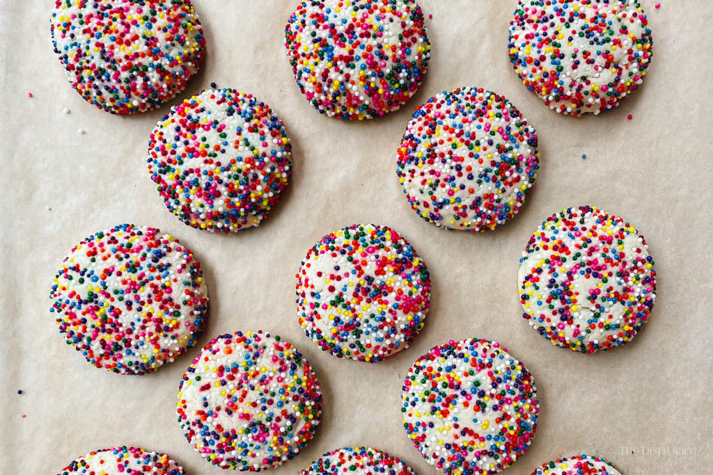 Rainbow Sprinkle Cookies - The Dish Diary