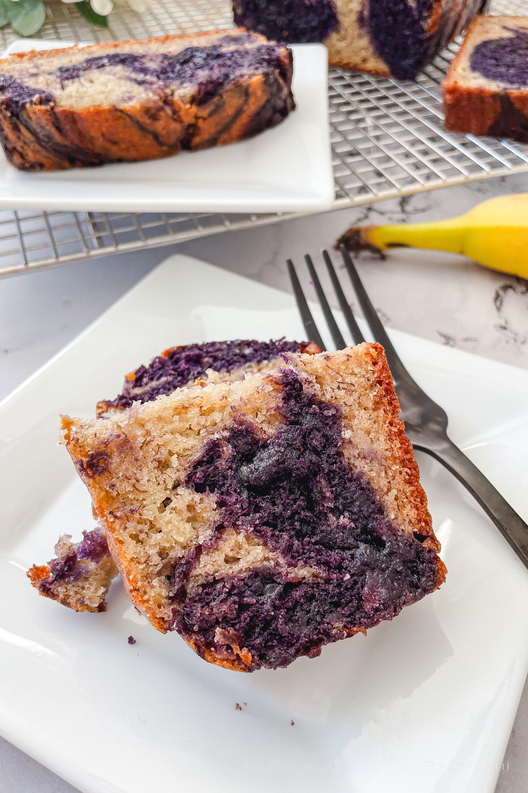 Ube Banana Bread Loaf - The Dish Diary