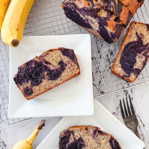 Ube Banana Bread Loaf - The Dish Diary